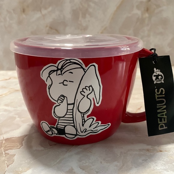 Peanuts | Kitchen | Peanuts 7 Anniversary Soup Latte Mug With Lid ...